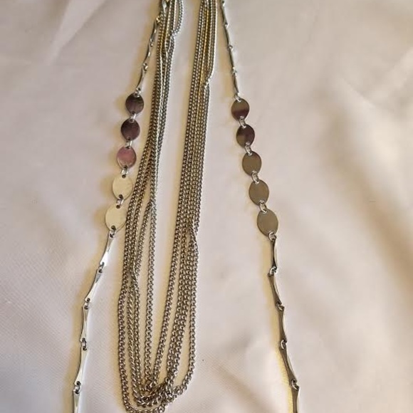 Jewelry | Multilayer Double Drop Silver Necklace | Poshmark